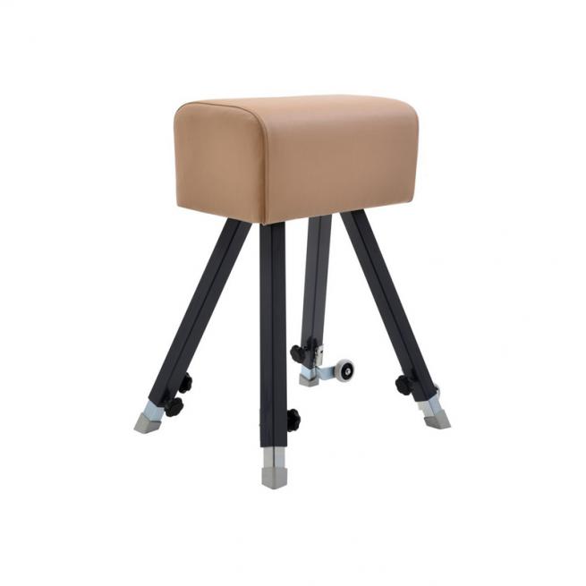 VAULTING BUCK UPHOLSTERED WITH NATURAL LEATHER
