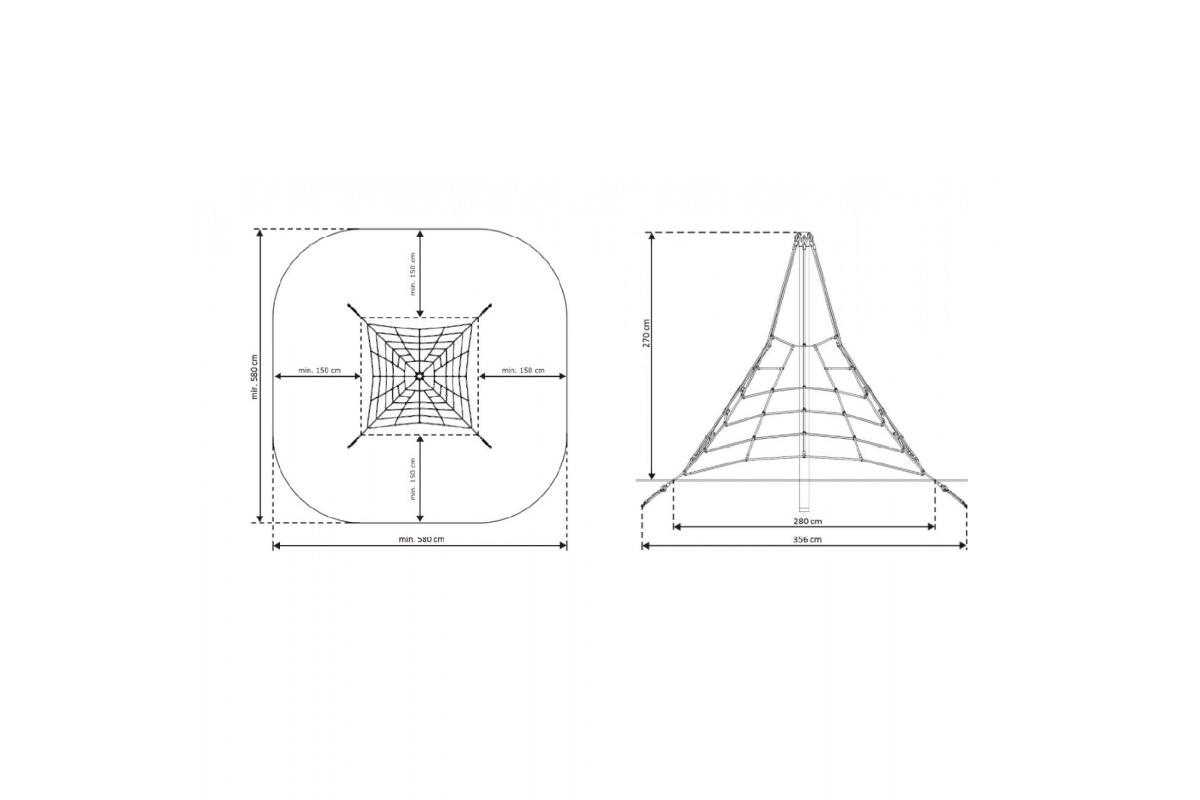 Wire rope pyramid 2.7 m